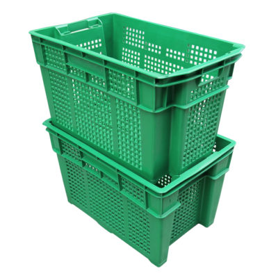 Plastic Produce Crates, Stackable Vegetable Harvest Crates wholesale